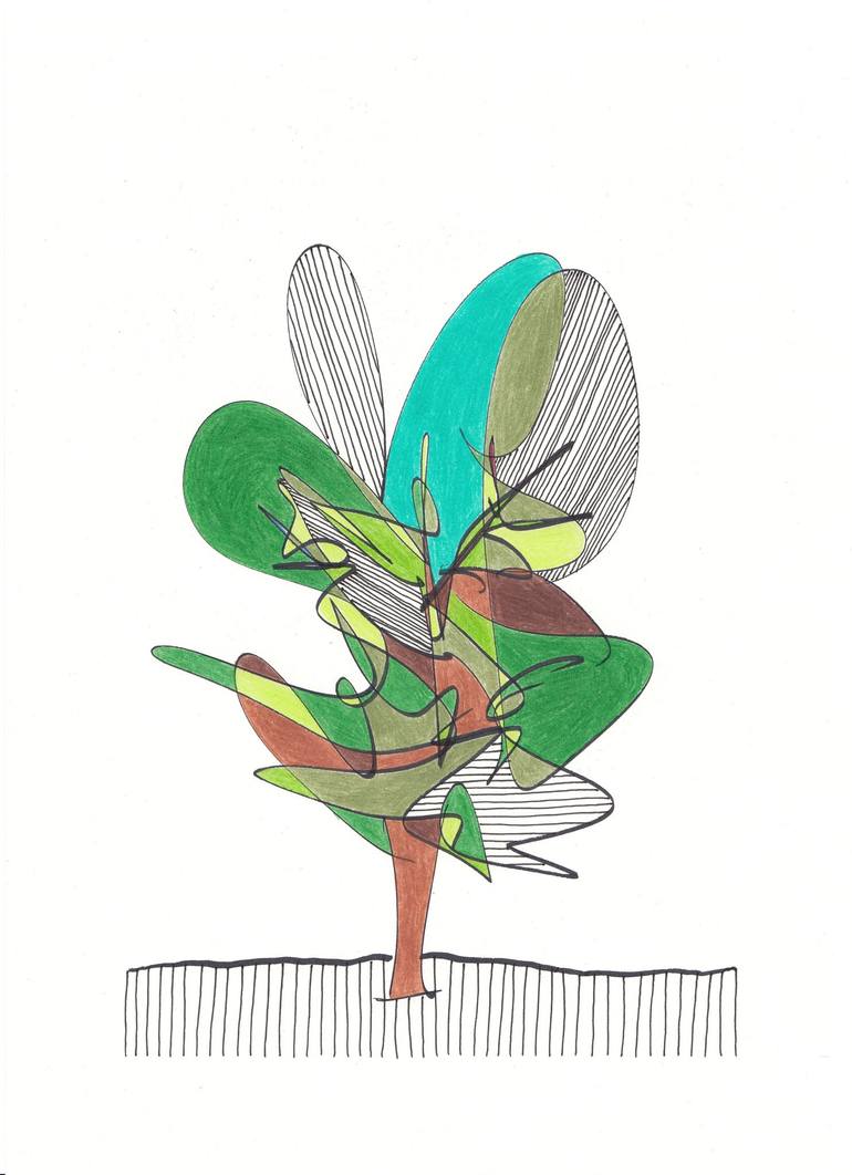 Chaotic Tree Drawing by Ebru Acar Taralp | Saatchi Art