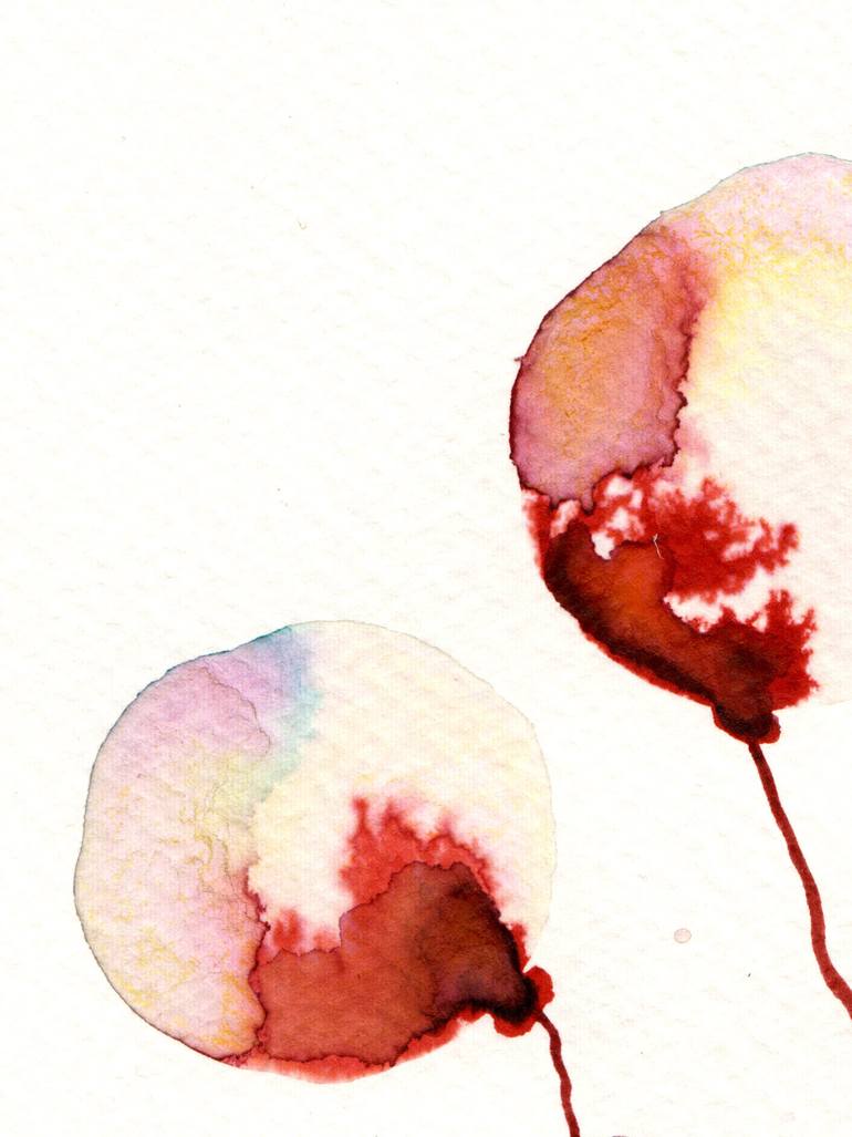 Brown Baloon Flowers Painting by Ebru Acar Taralp | Saatchi Art