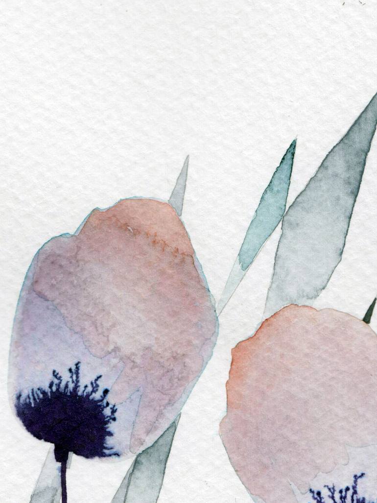 Cotton Flowers Painting by Ebru Acar Taralp | Saatchi Art
