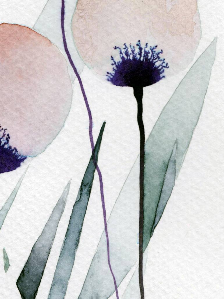 Cotton Flowers Painting by Ebru Acar Taralp | Saatchi Art