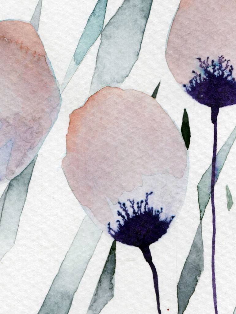 Cotton Flowers Painting by Ebru Acar Taralp | Saatchi Art