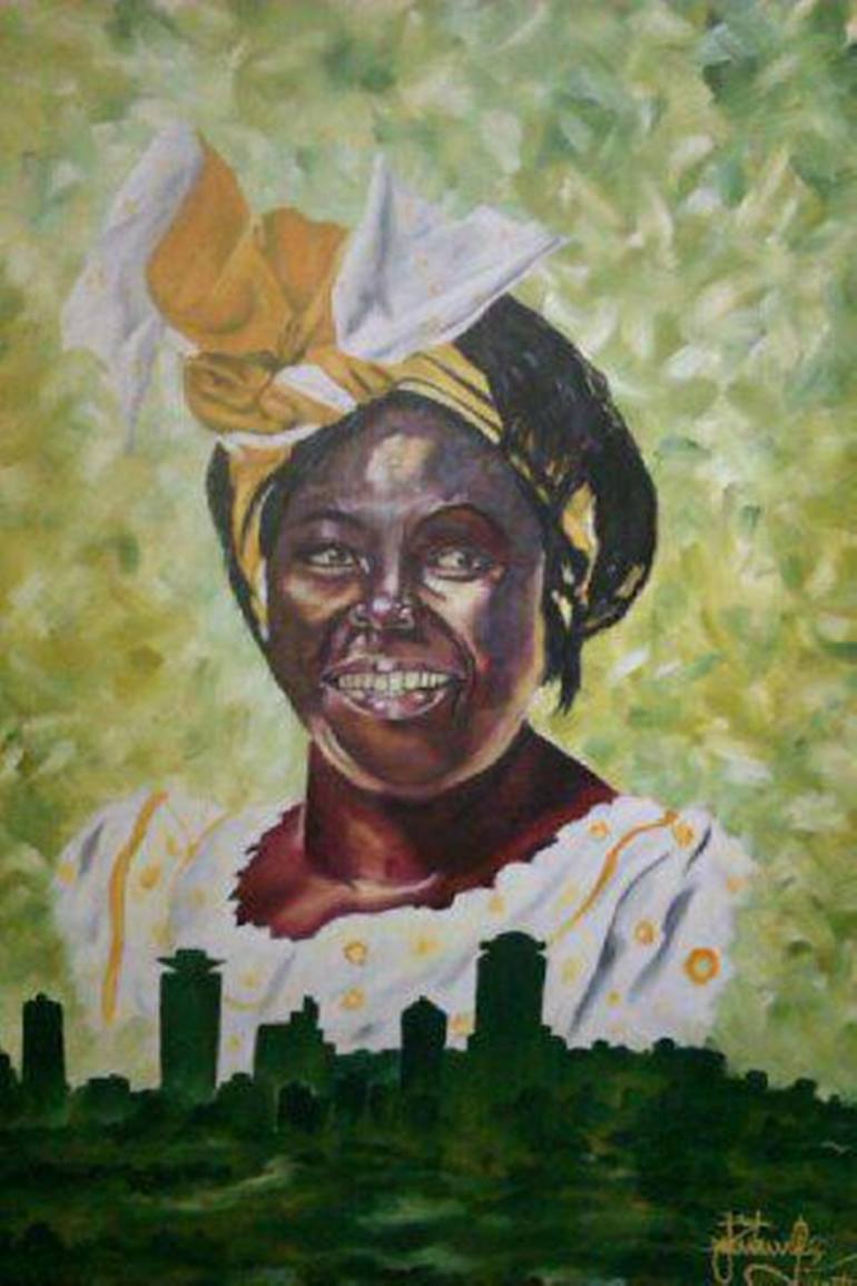 Wangari Mathai's vision Painting by victor Binge | Saatchi Art