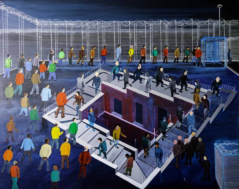 PRISON YARD Painting by stephen mee | Saatchi Art