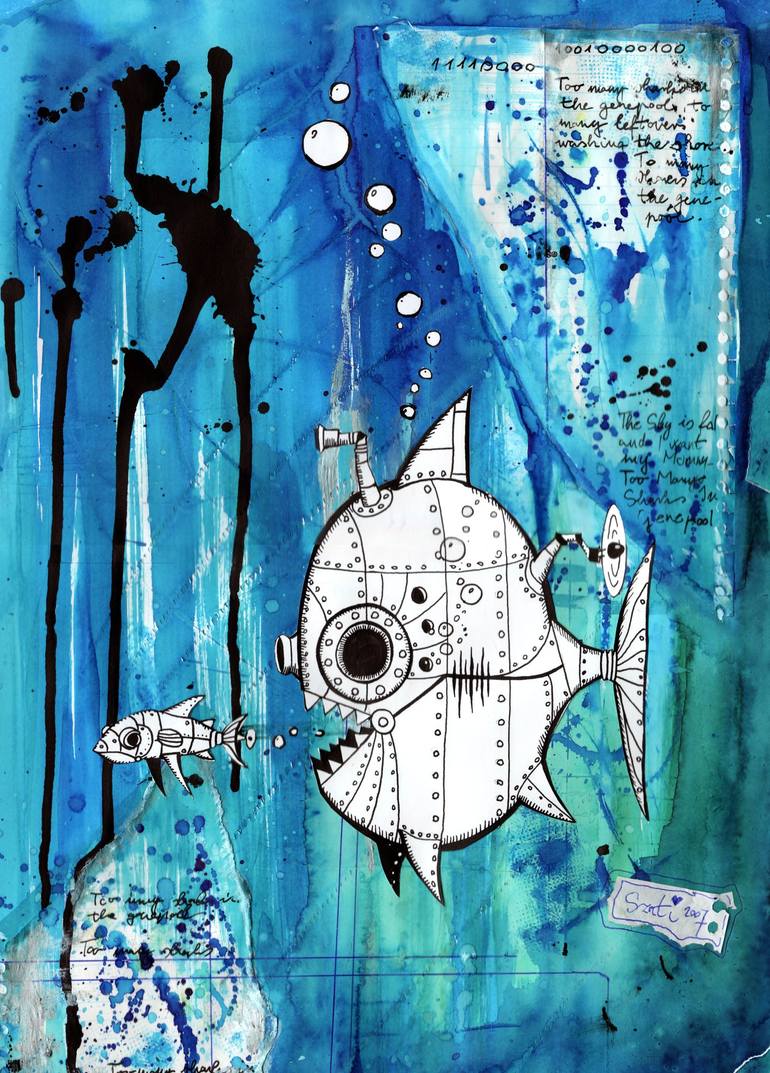 Analog Natural Selection Under Water Painting by Gabor Szatmari ...