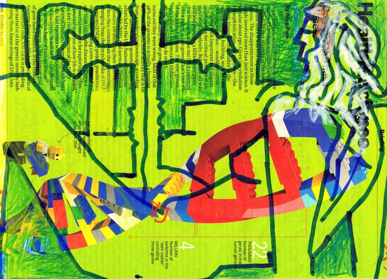 IN MY PLAY HOUSE-3 9 14lv-345pm(original sold) Drawing by tj owens | Saatchi Art