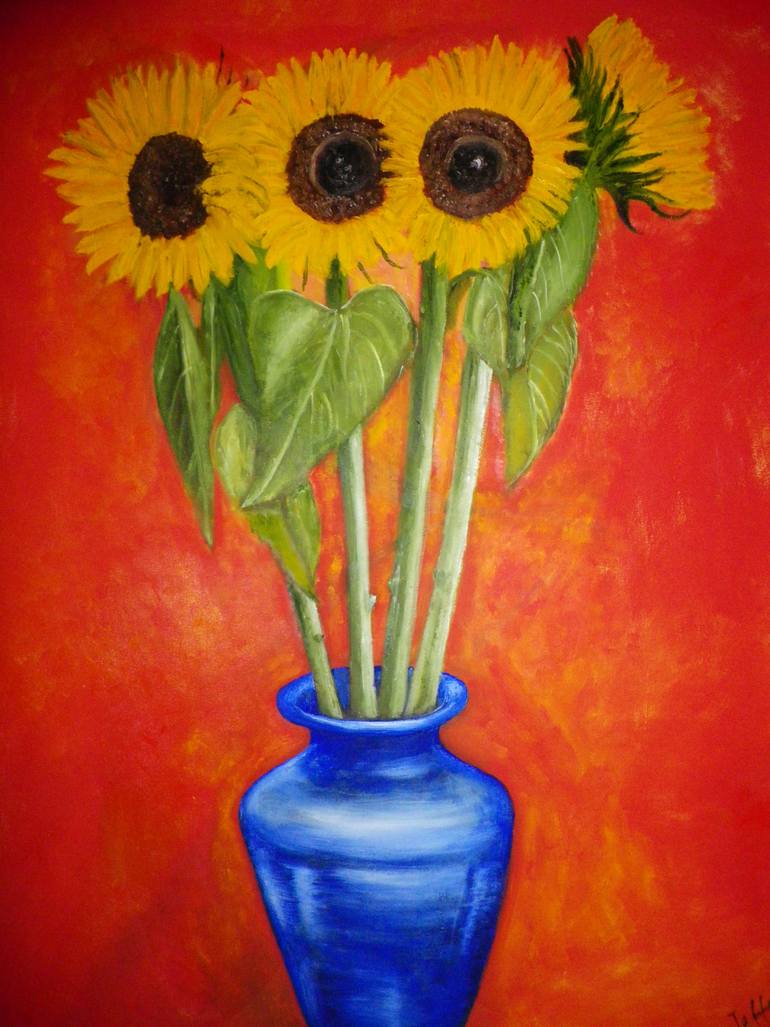 SUNFLOWERS Painting by Jeff Markham | Saatchi Art