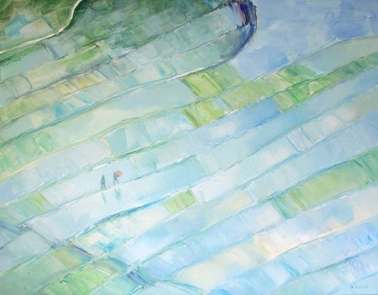 The rhythm of rice fields 1 Painting by Agnieszka Kozień | Saatchi Art