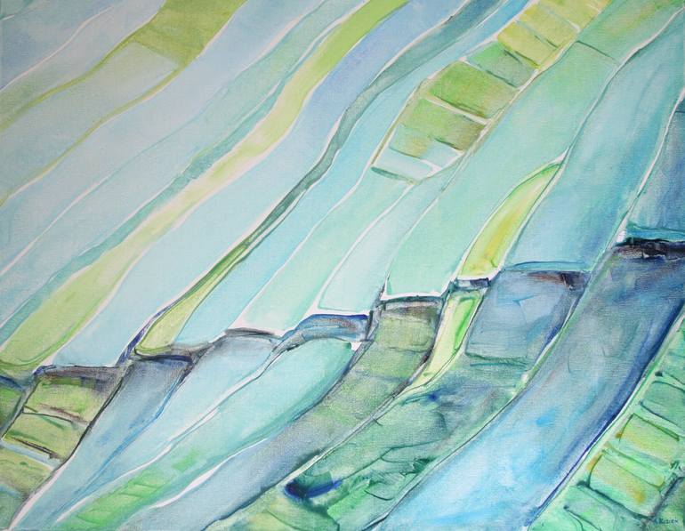 The rhythm of rice fields 2 Painting by Agnieszka Kozień | Saatchi Art