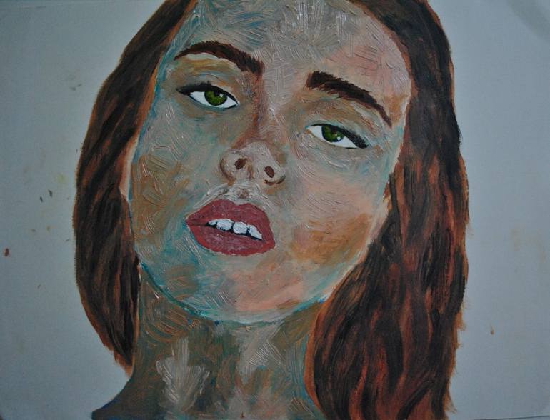 Retrato de una joven Painting by Andrea Kruczynski | Saatchi Art