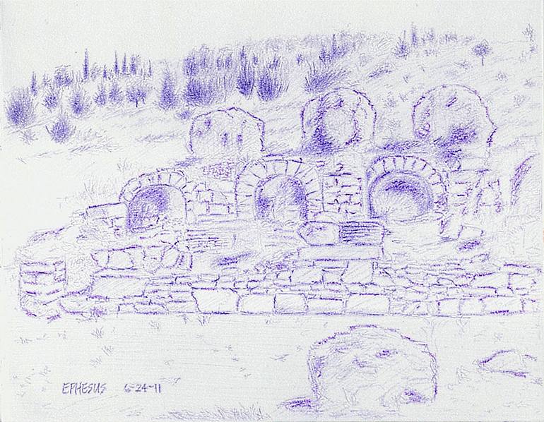 Ephesus by Robert S. Lee (Sketchbook p. 10) Drawing by Robert Lee ...