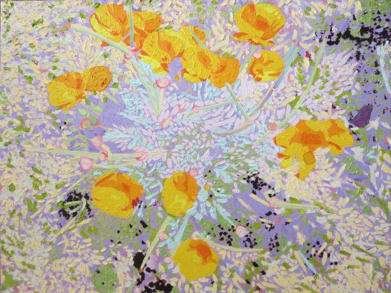 Re-Created Poppies Orange by Robert S. Lee Painting by Robert Lee ...