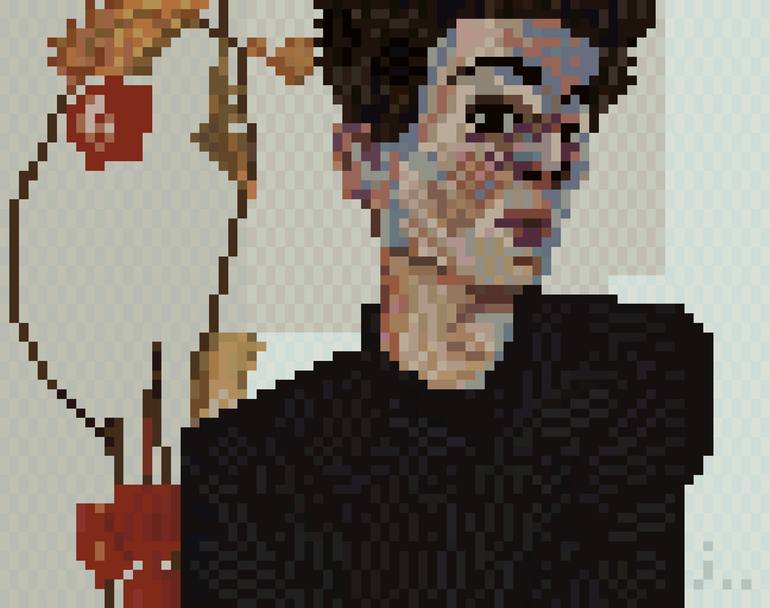 Pixel art 18(famous painting of reinterpretation series) Mixed Media by ...