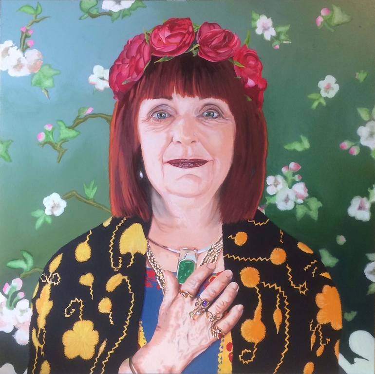 The artist Frances Rostron as Frida Kahlo Painting by Michael Murphy ...