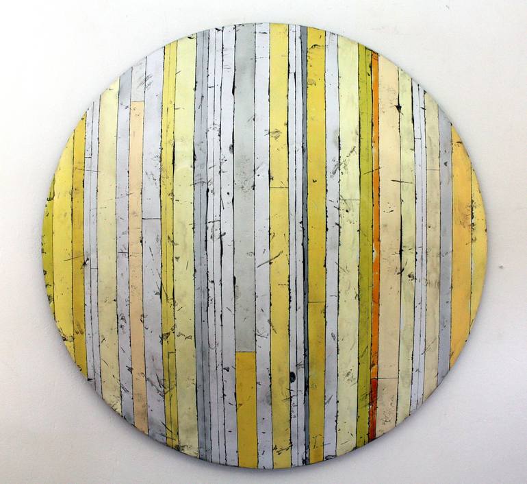 Disk-Like Object, 48 Yellow Painting by Curtis Olson | Saatchi Art