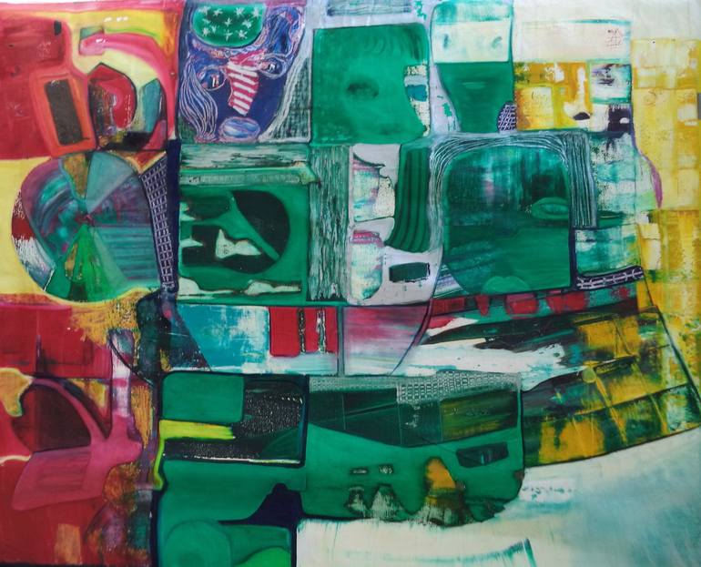 Women at emerald mines Painting by Victoria Del Castillo | Saatchi Art