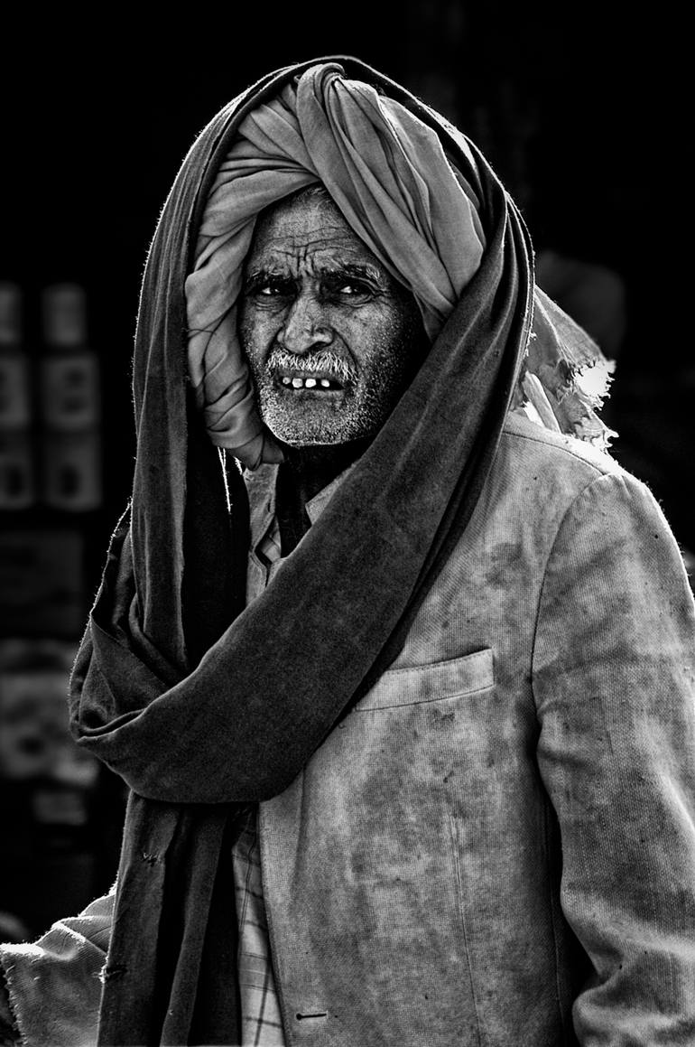 Old man with a turban walking in the street - Limited Edition 1 of 5 ...