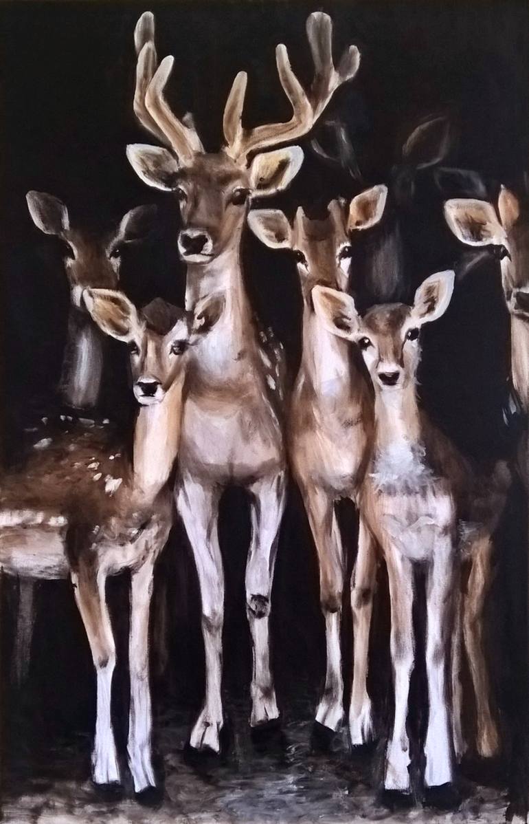 Deer Painting by Emma Meijer | Saatchi Art