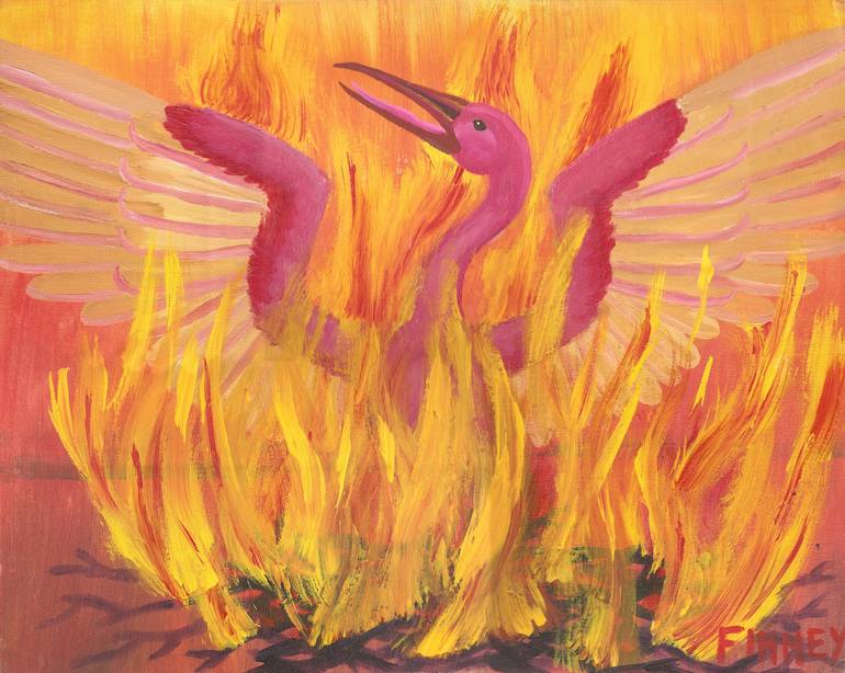 Fall In Fire Painting by Corey Finney | Saatchi Art