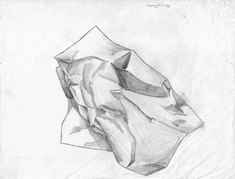 Wad of Paper Drawing by Corey Finney | Saatchi Art