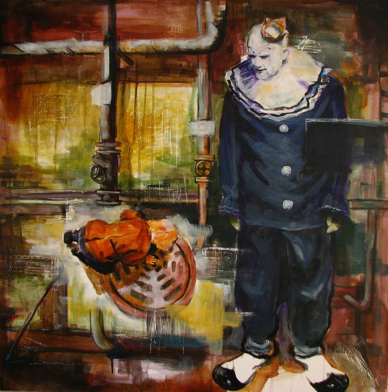 Playground II, eye peeking Painting by Stefan Doru Moscu | Saatchi Art