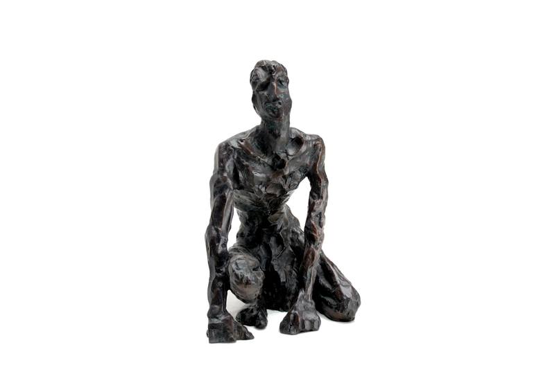 man crouching Sculpture by terry Vanneck | Saatchi Art