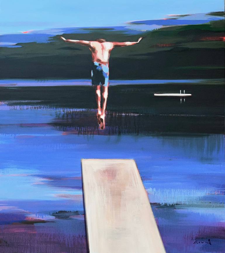 Morning Dip Painting by Elizabeth Lennie | Saatchi Art