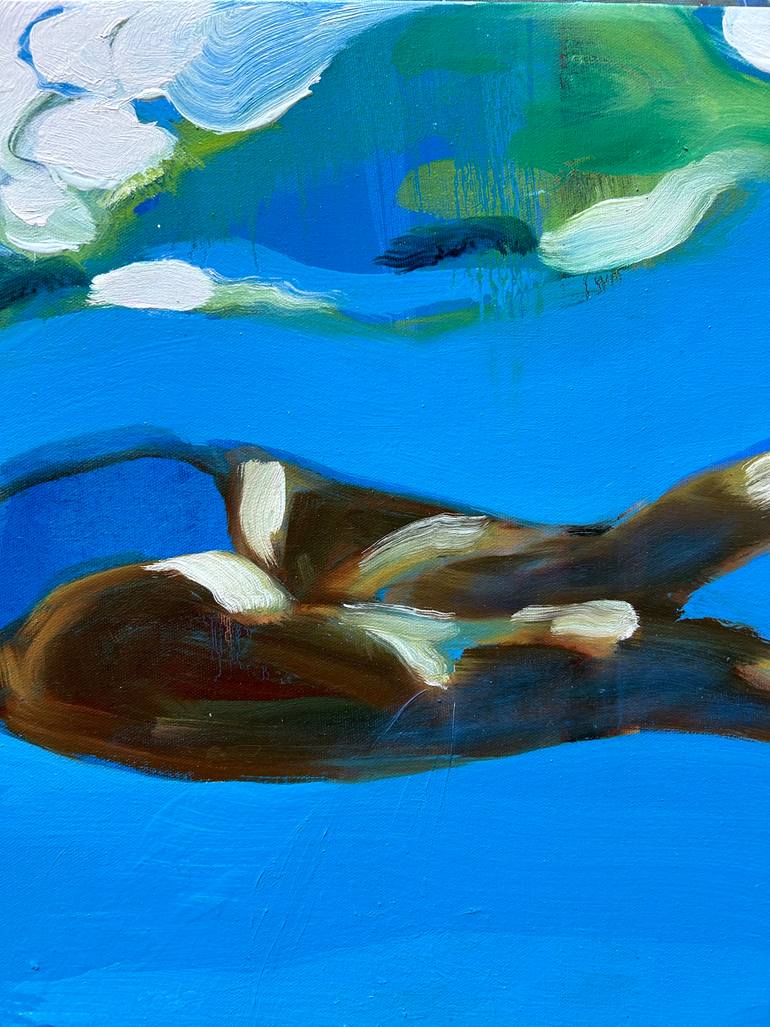 Tropical Swim Painting by Elizabeth Lennie | Saatchi Art