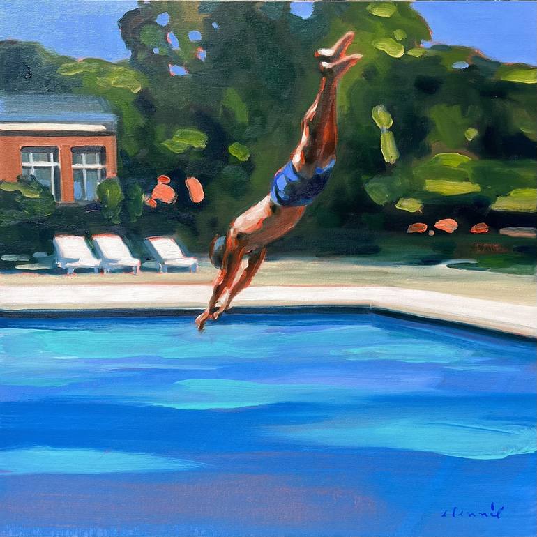 Pool Season Painting by Elizabeth Lennie | Saatchi Art