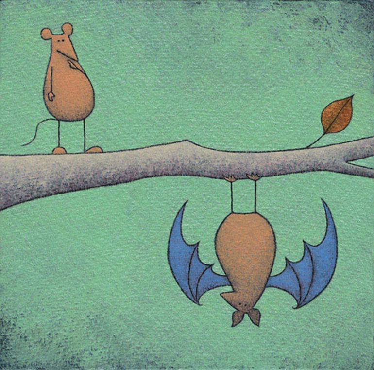 Mutual Incomprehension of Mouse and Bat Painting by Brian Pike ...
