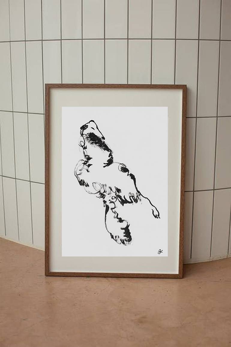 Borzoi Dog 3 Sitting Pose. Drawing by Jenea Kaitaz | Saatchi Art