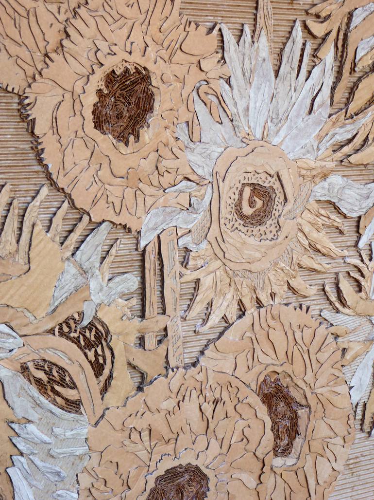 Cardboard Sunflowers Collage by James Lake | Saatchi Art