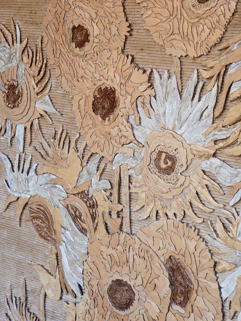 Cardboard Sunflowers Collage by James Lake | Saatchi Art