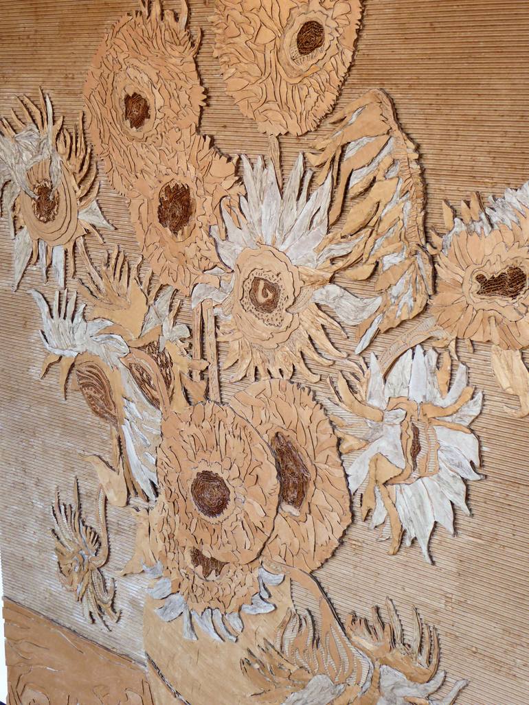 Cardboard Sunflowers Collage by James Lake | Saatchi Art