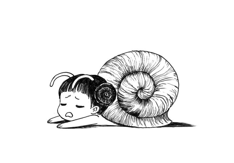 Snailgirl Drawing by Indrė Bankauskaitė | Saatchi Art