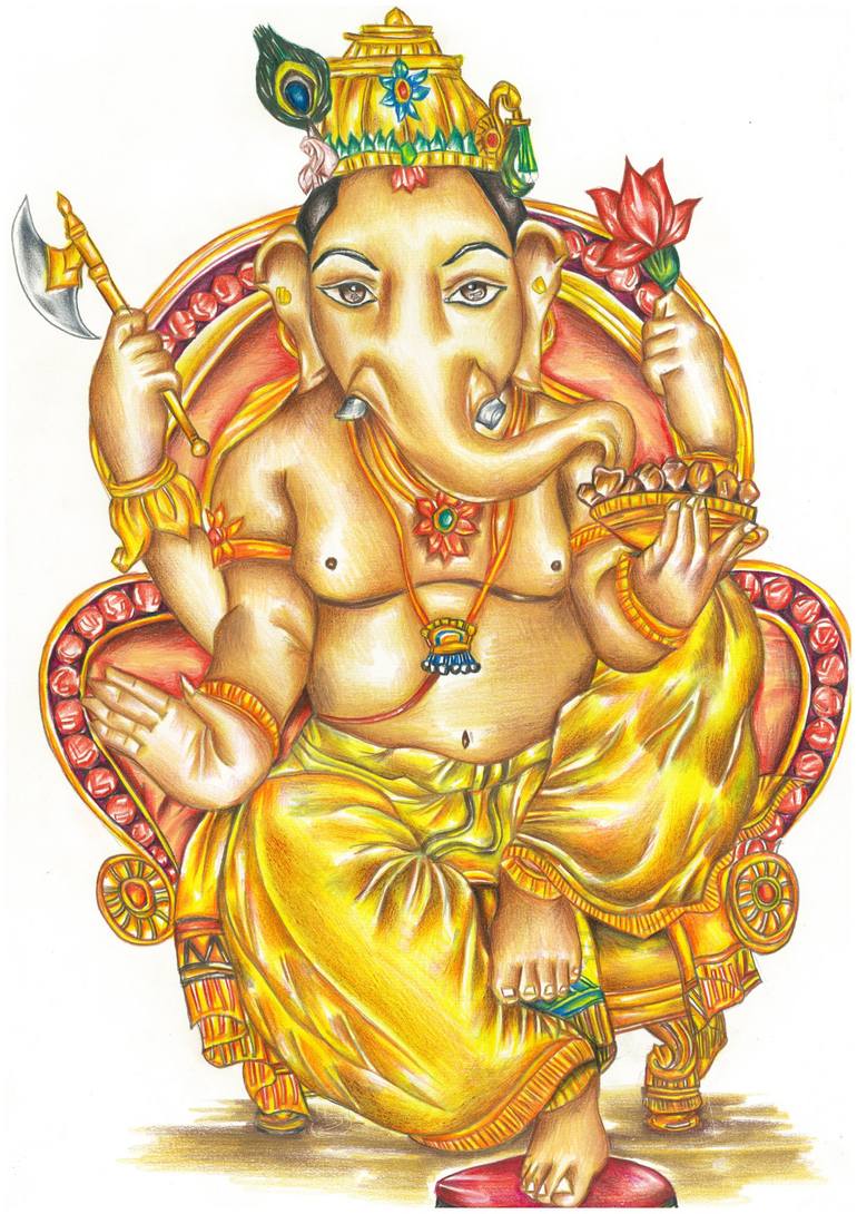 Gunpatti Drawing by Hiten Mistry | Saatchi Art