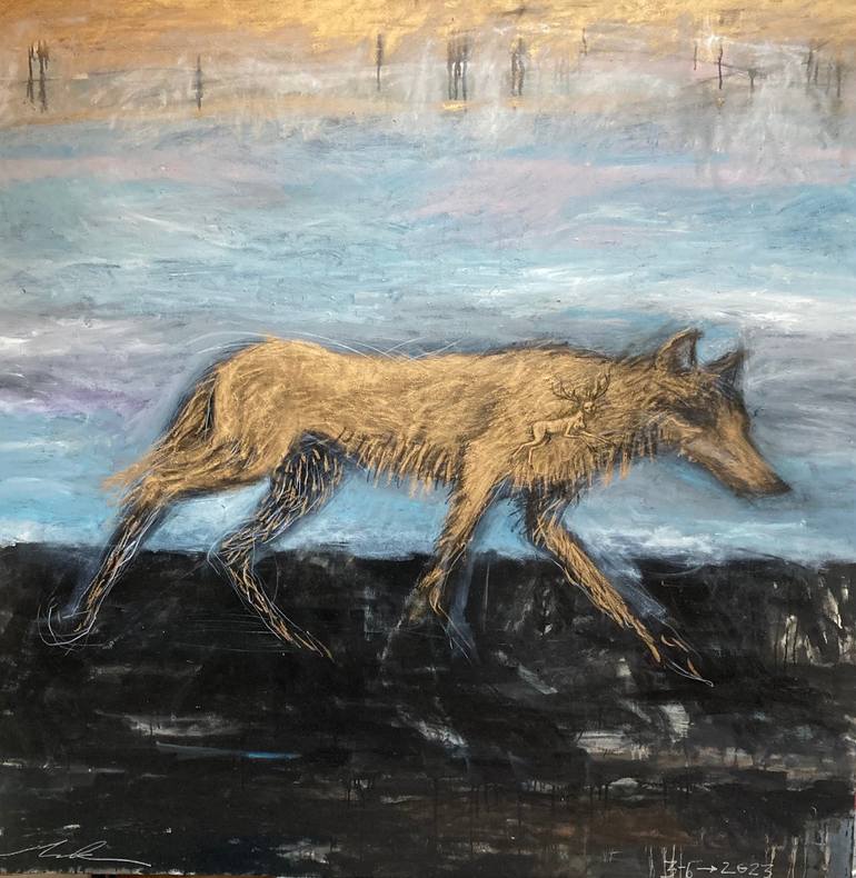Sea Wolf and Its Soul Painting by Melora Walters | Saatchi Art