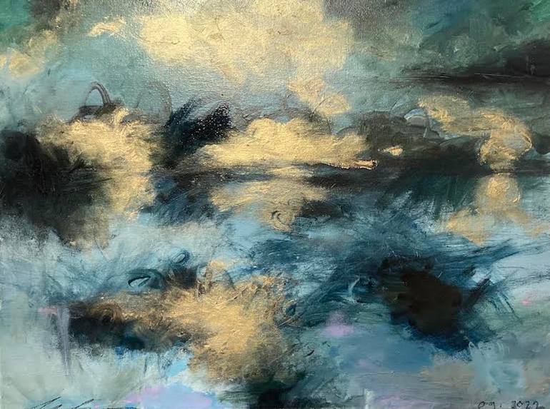 de vijver in het bos Painting by Melora Walters | Saatchi Art