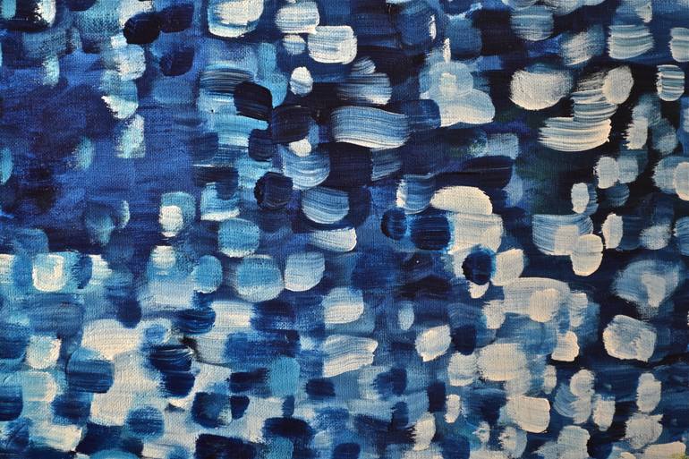 Blue and White Painting by Geoffrey Howard | Saatchi Art