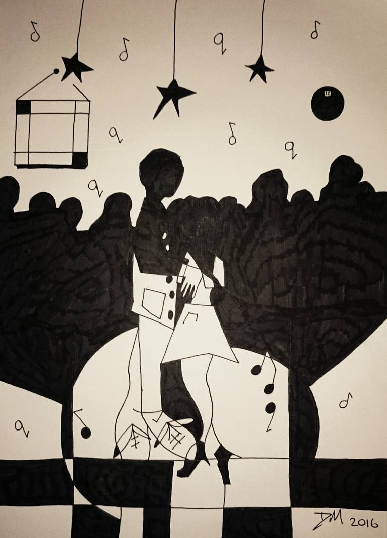 Dancers Drawing by David Merrifield | Saatchi Art