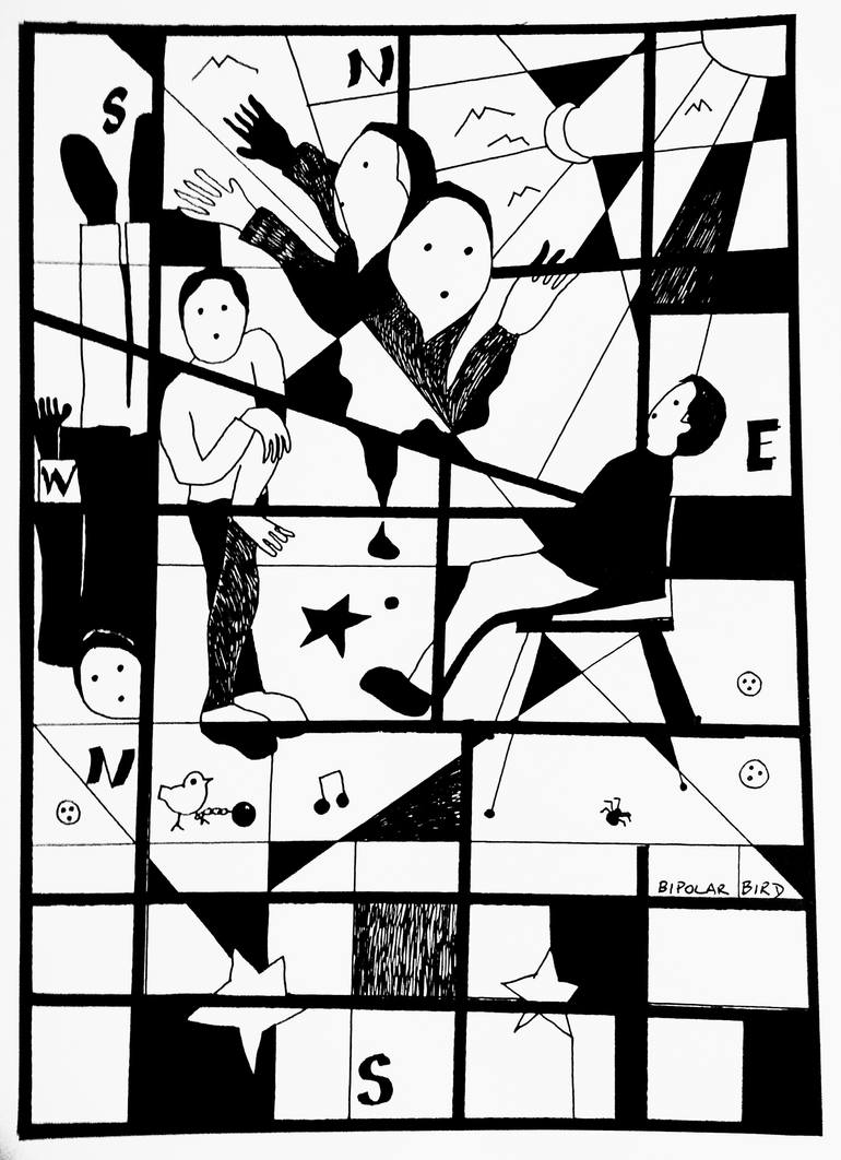 Bipolar Bird Drawing by David Merrifield | Saatchi Art