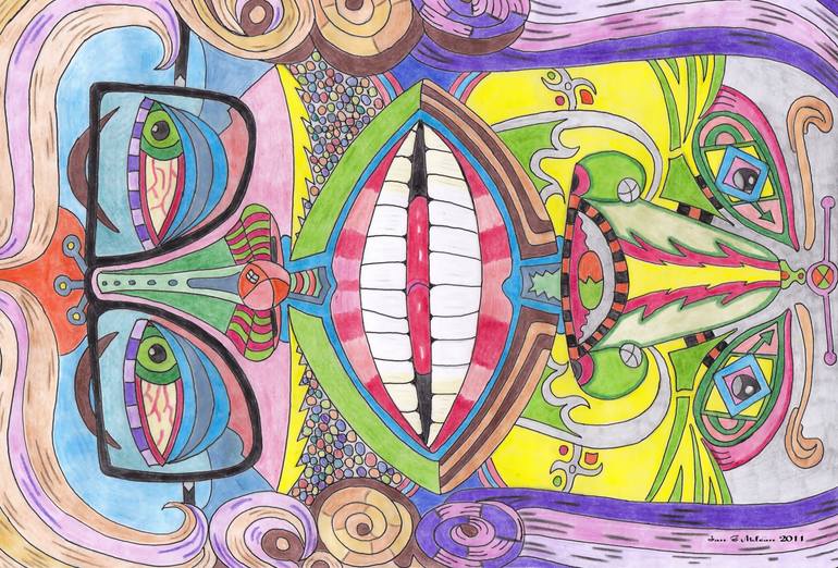 Two Faces Drawing by IAN G | Saatchi Art