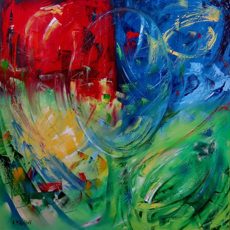 red, yellow, green, blue Painting by Alexandr Mikushev | Saatchi Art