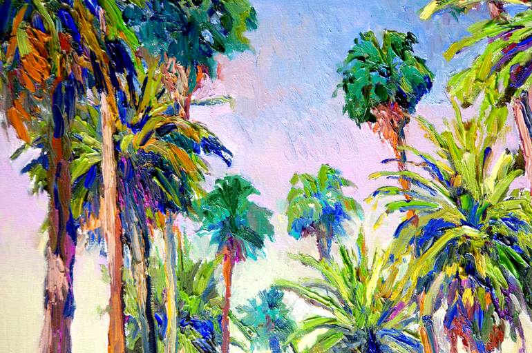 Palm Trees on the Road , Palms of Beverly Painting by Suren Nersisyan ...