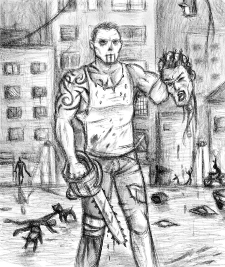 Manhunt Drawing by Dima Krasovski | Saatchi Art