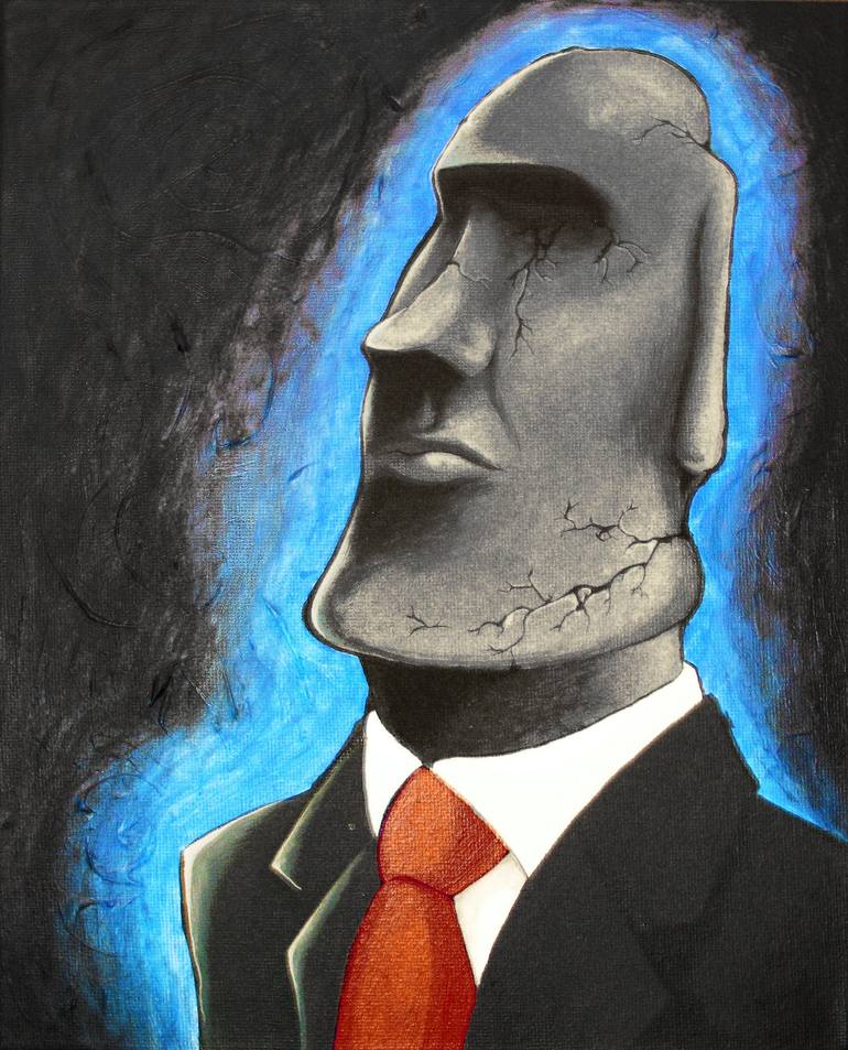 This is moai! Painting by Cristina Buleu | Saatchi Art