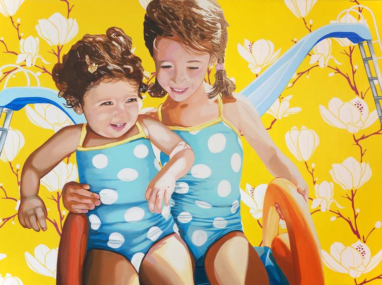 Sisters Painting by Maria Raquel Cochez | Saatchi Art