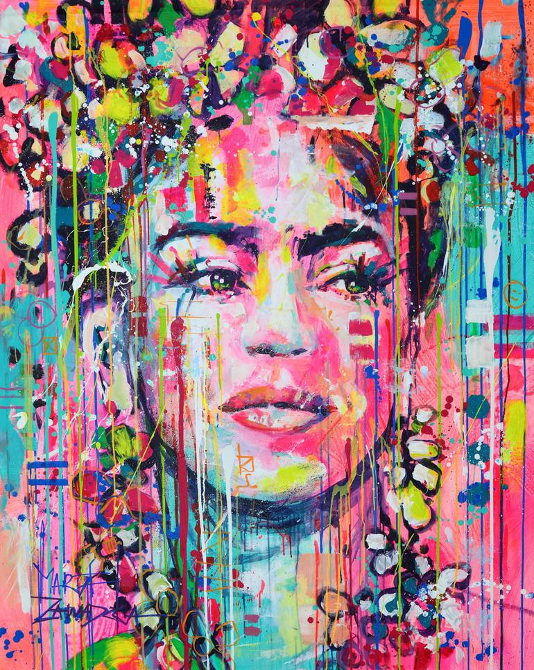 Beautiful Frida Painting by Marta Zawadzka | Saatchi Art