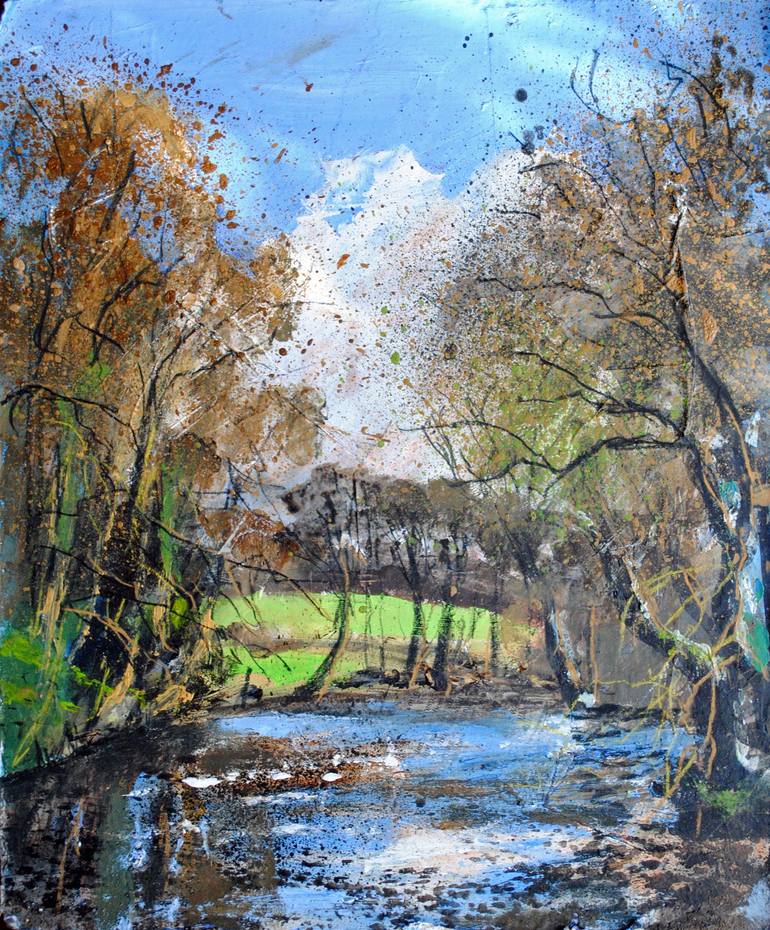Early Spring River Painting by David Stead | Saatchi Art