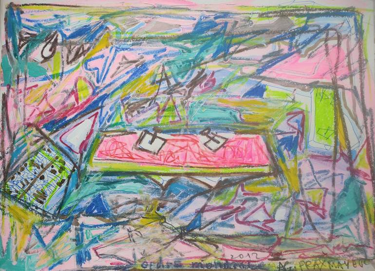 Still life - 2 nails - pink. Drawing by Agnieszka Praxmayer | Saatchi Art