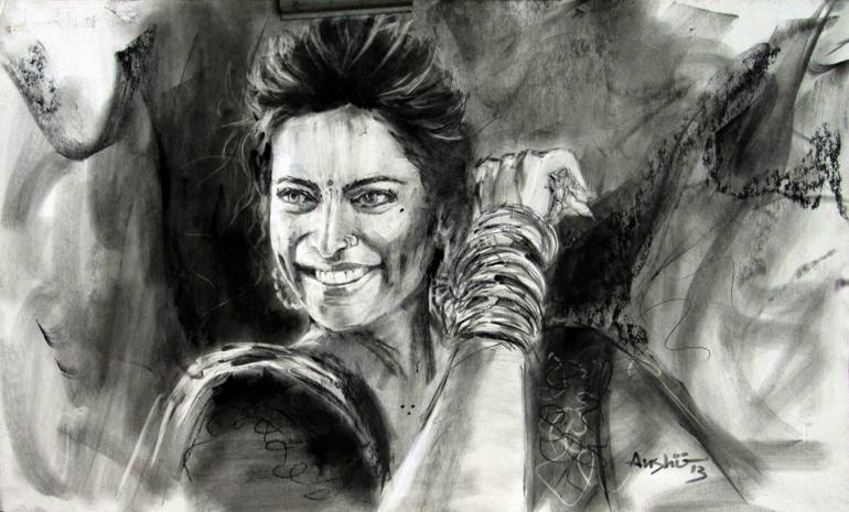 Portrait of Leela Drawing by Prithvi Kumar | Saatchi Art